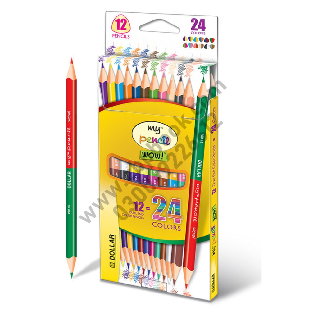 Dollar My Color Pencil WOW Dual Side Colors 12 Pencils 24 Colors – CBPBOOK
