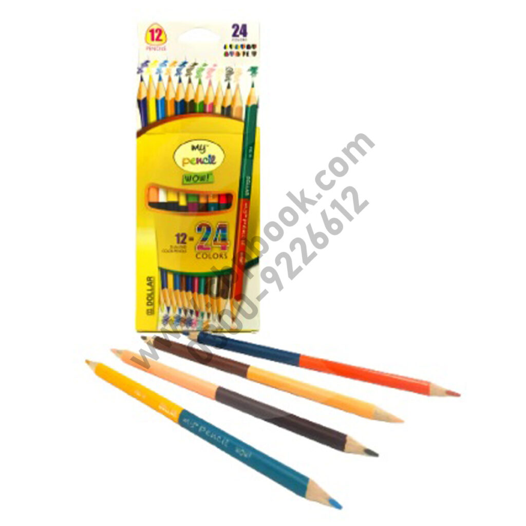 Dollar My Color Pencil WOW Dual Side Colors 12 Pencils 24 Colors – CBPBOOK