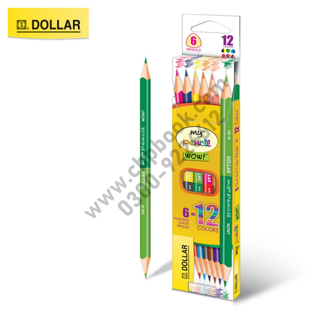 Dollar My Color Pencil WOW Dual Side Colors 6 Pencils 12 Colors – CBPBOOK
