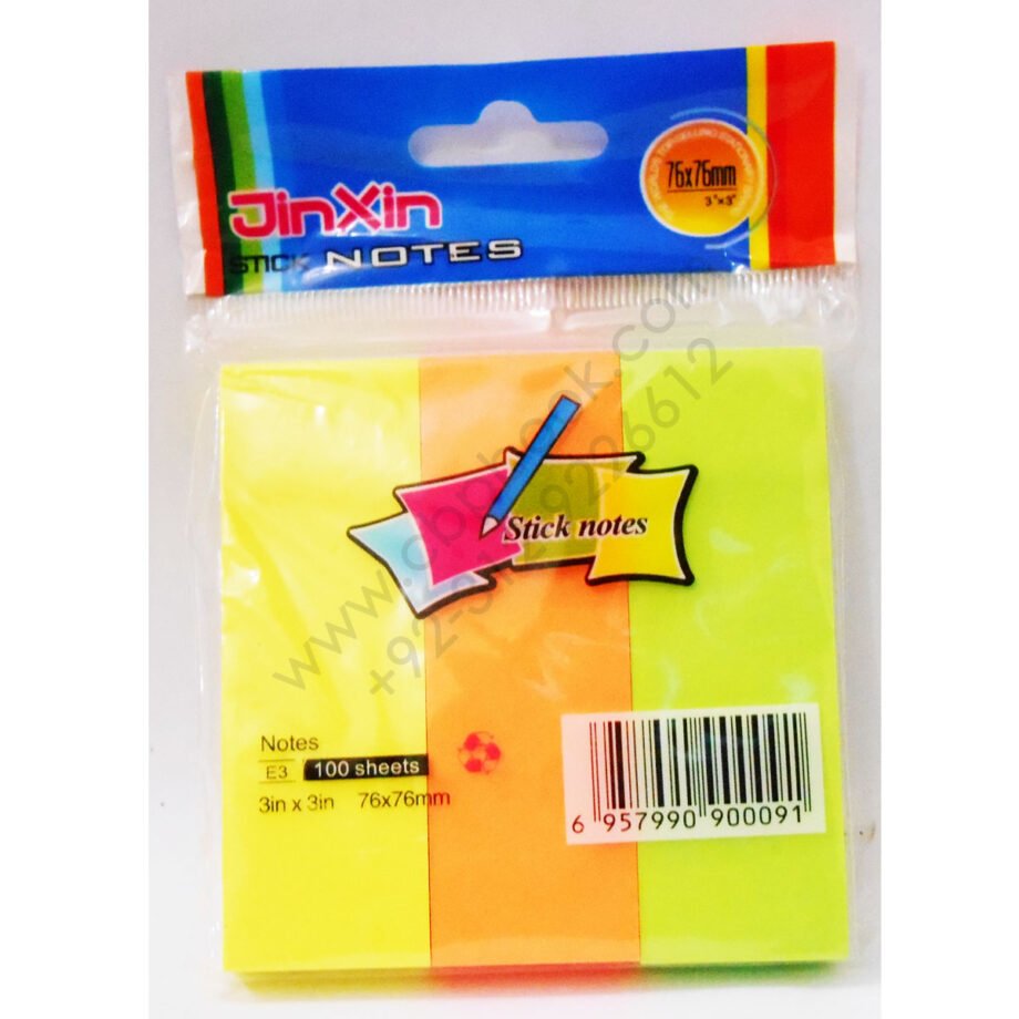 JINXIN Stick Notes E3 100 Sheets 3 Colors – CBPBOOK