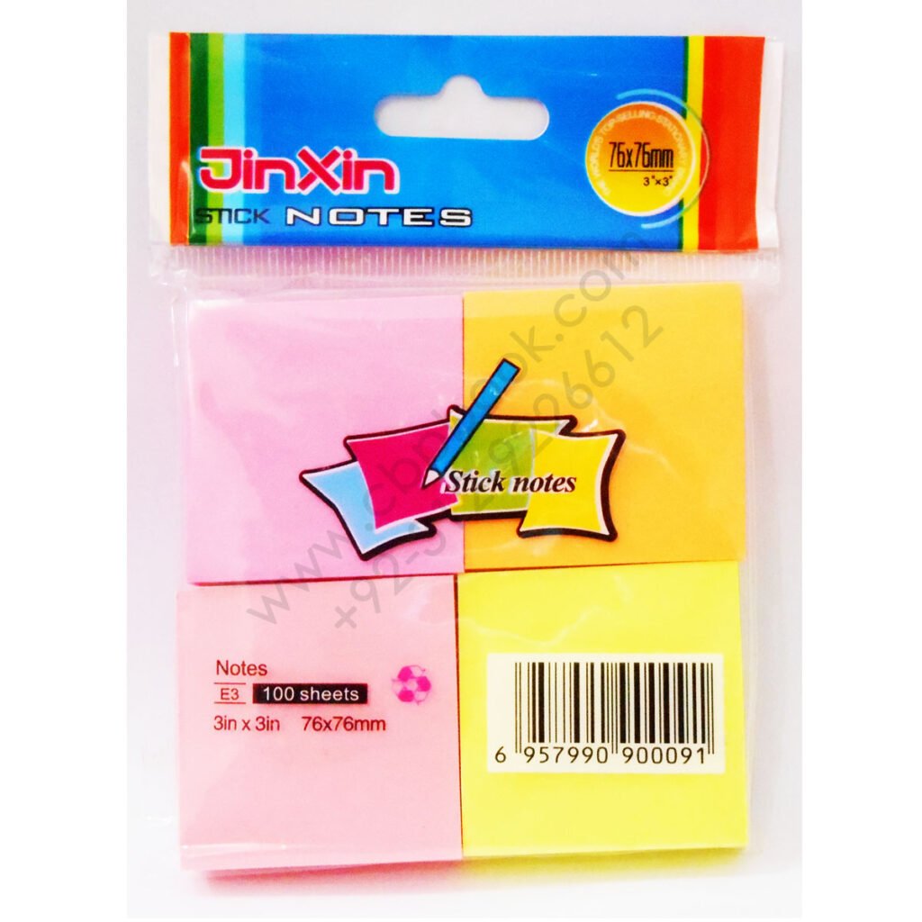 JINXIN Stick Notes E3 100 Sheets 4 Colors – CBPBOOK