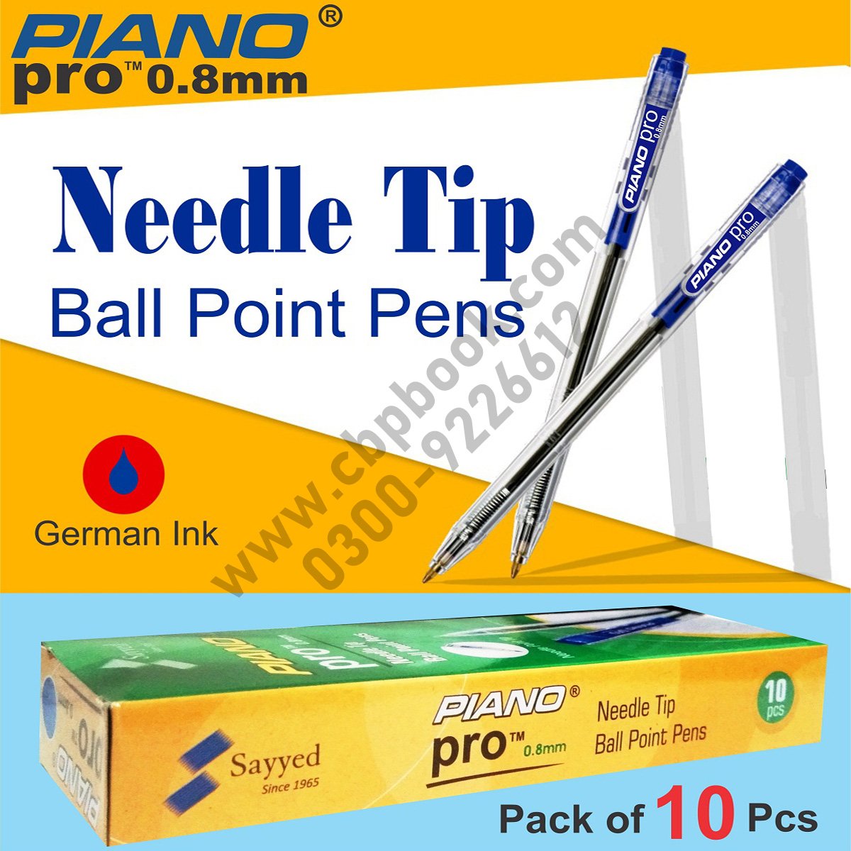 PIANO Pro Ball Point Pen 0.8mm – Pack of 10 – CBPBOOK