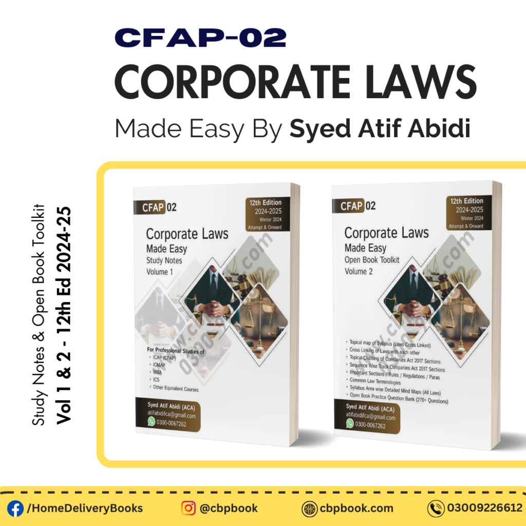 CA CFAP 2 CORPORATE LAWS V1-2 By ATIF ABIDI 2024-25 12th Edition – CBPBOOK