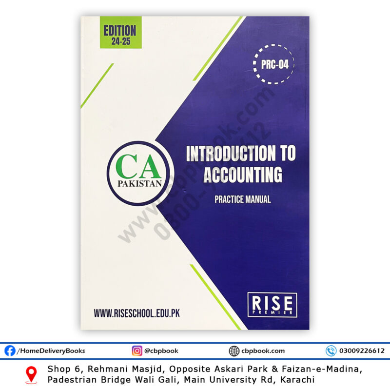 CA PRC 4 Introduction to Accounting Vol 1 Practice Manual 2024-25 ...